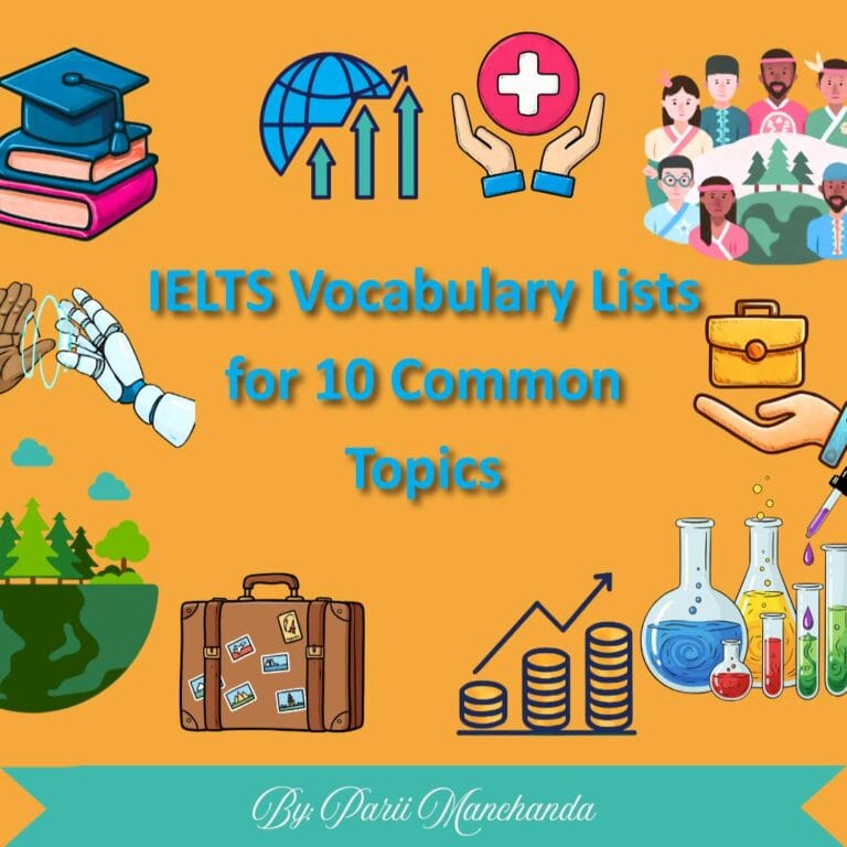 IELTS Vocabulary Lists for 10 Common Topics - Innovative Future Steps